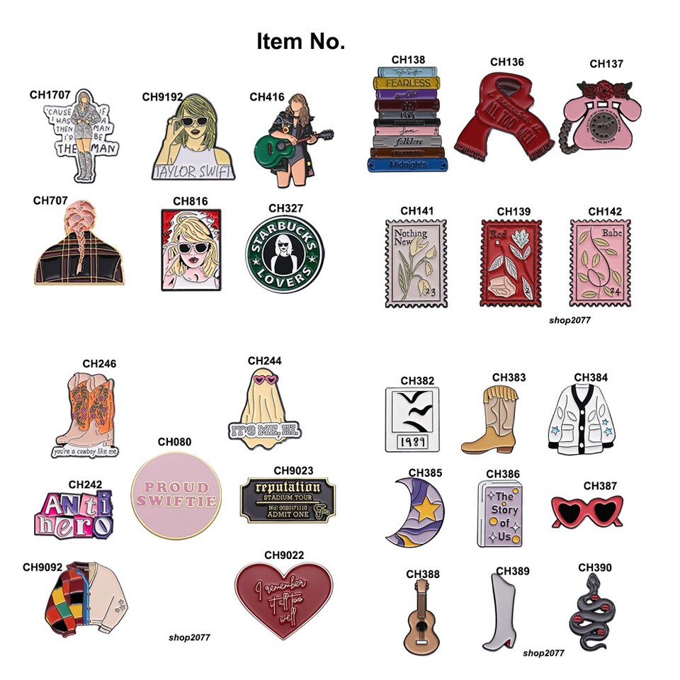 5PCS Taylor Swift Cassette Enamel Pins Badges Audio Tape Swiftie Album ...