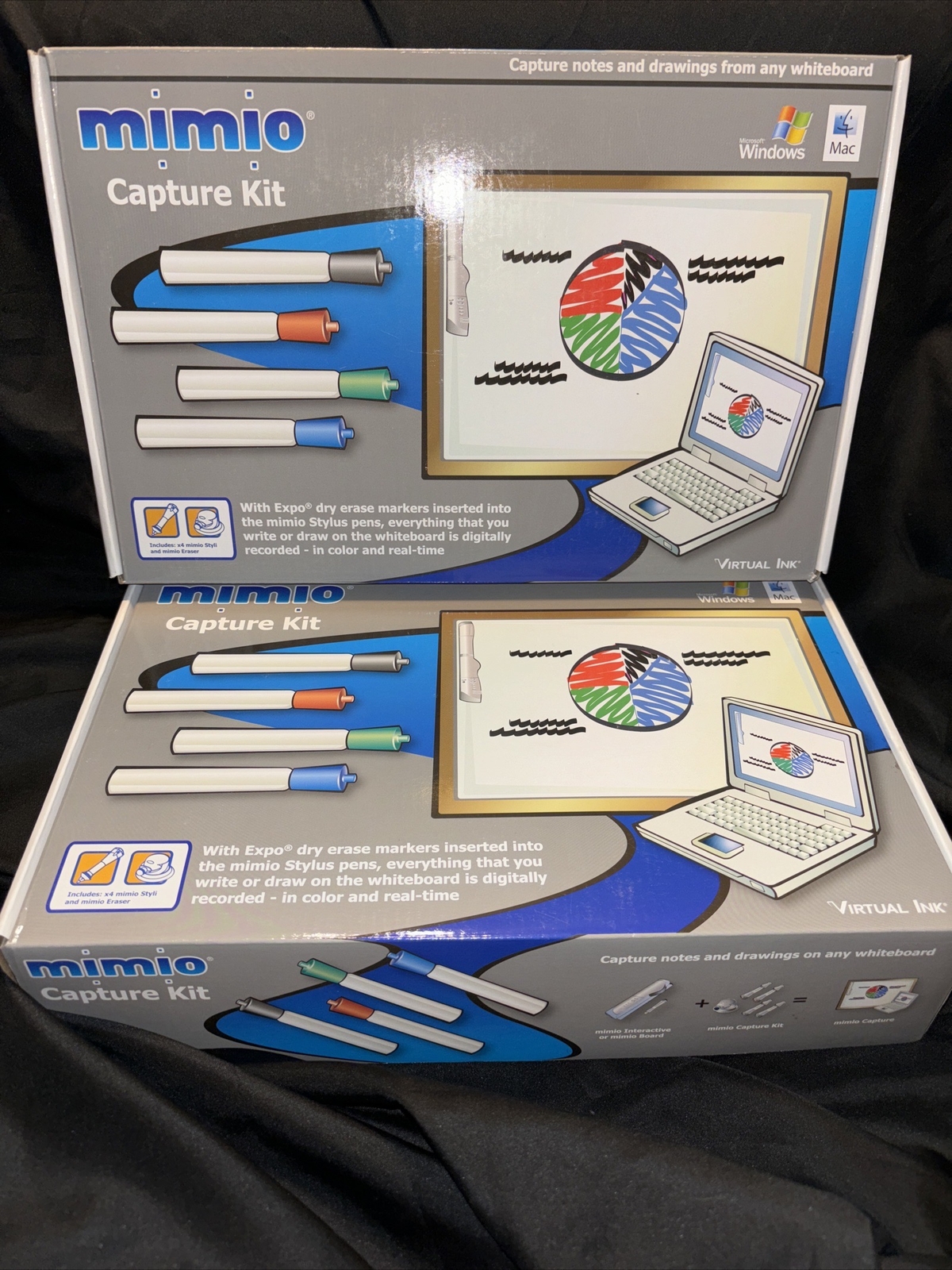 (2) New MIMIO 580-0014 Virtual Ink Capture Kit With Dry Erase Markers ...