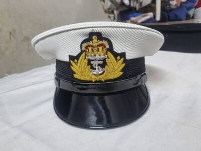 British Royal Navy Peak Hat Officers Dress Uniform Cap Naval RN ...