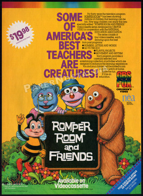 ROMPER ROOM and FRIENDS__Original 1984 print AD / video promo advert ...