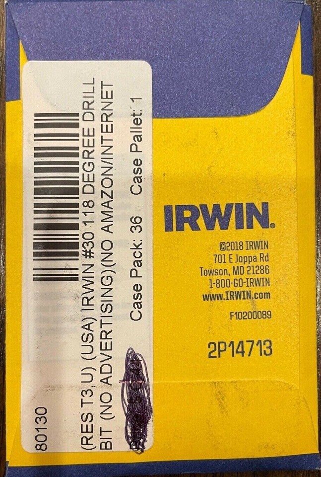 IRWIN #30 118 DEGREE Drill Bit 80130 QTY 6 - FREE SHIPPING | eBay