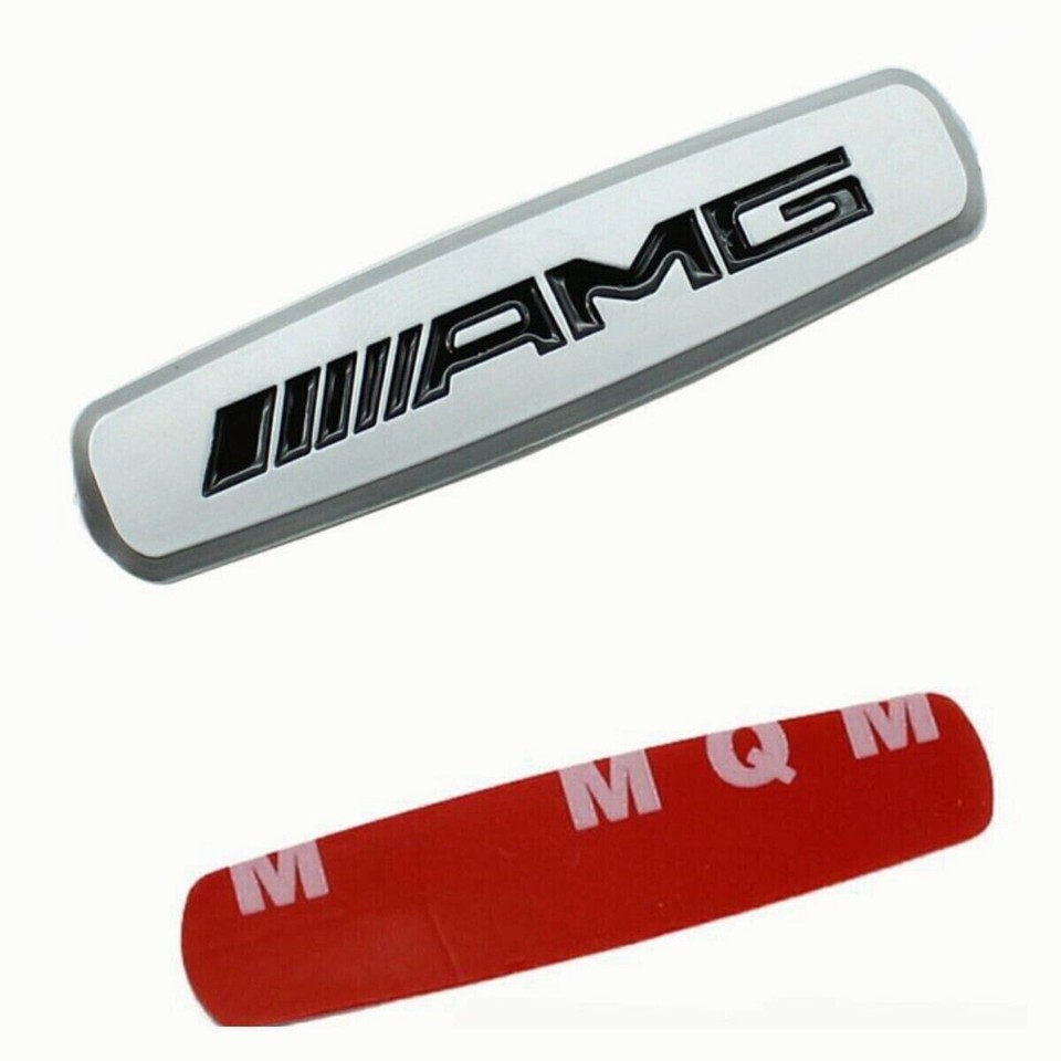 4x For AMG Emblems Car Front Rear Seat Tuning Badges Decal Silver | eBay