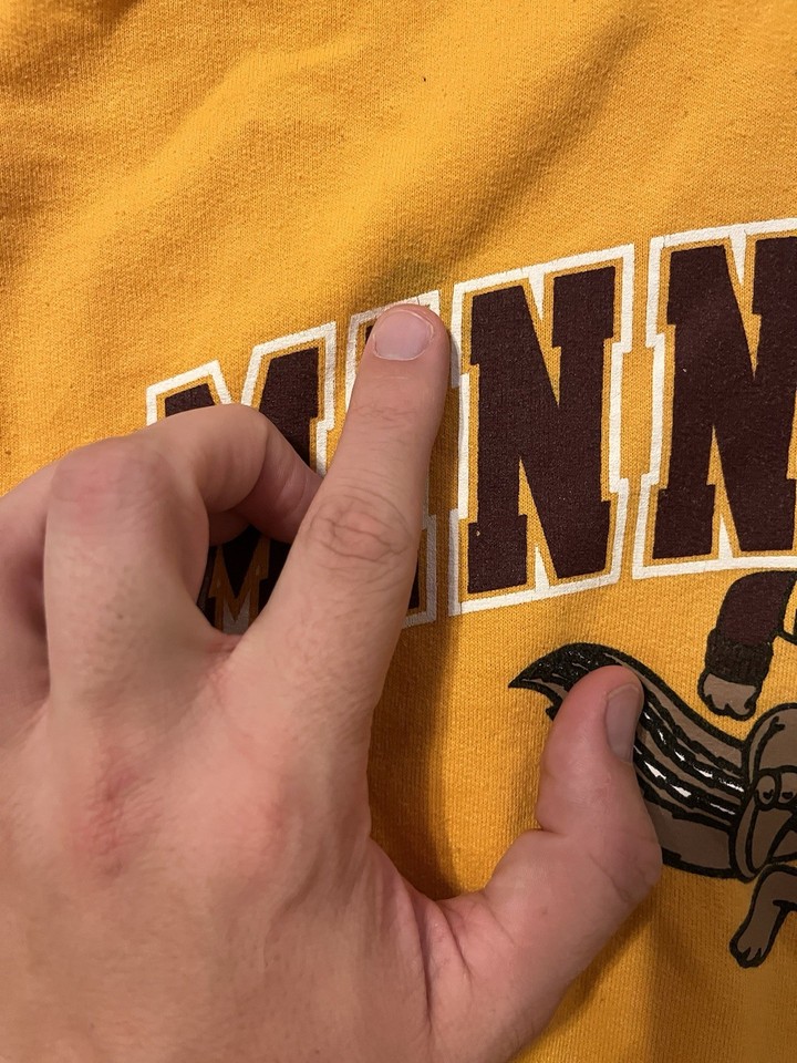 Minnesota Golden Gophers Hoodie S Yellow Champion Eco Sweatshirt NCAA ...