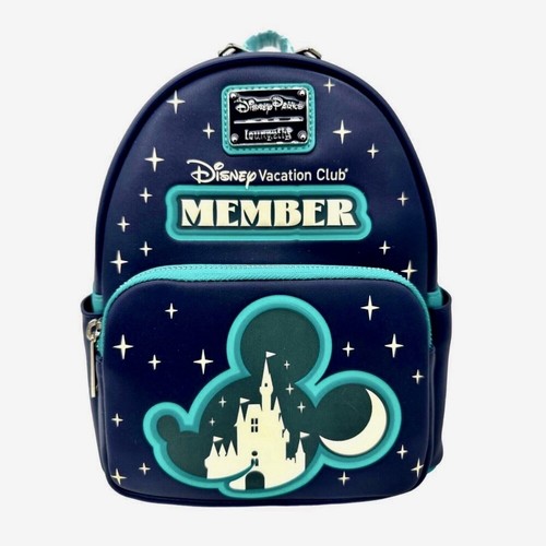 NEW Disney Vacation Club DVC Blue Loungefly Backpack MICKEY Castle Glow ...