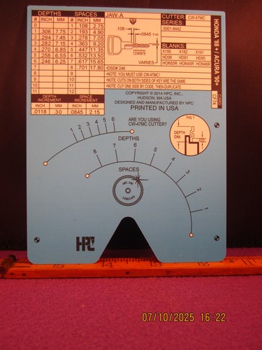 HPC 1200 BLITZ KEY CODE CARD CF 74 ( HONDA 88 + ACURA 90 + ) BRAND NEW ...