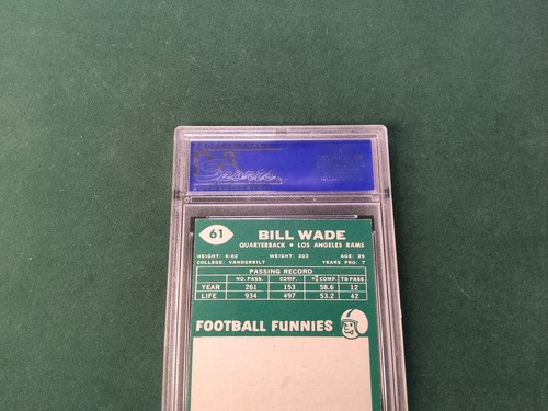 1960 Topps Football BILL WADE Vintage Card #61 High-Grade PSA 8 NM-MT ...
