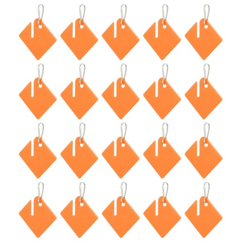 20 Pcs Key Tags Plastic Slotted Tags with Metal Snap Hooks Orange ...