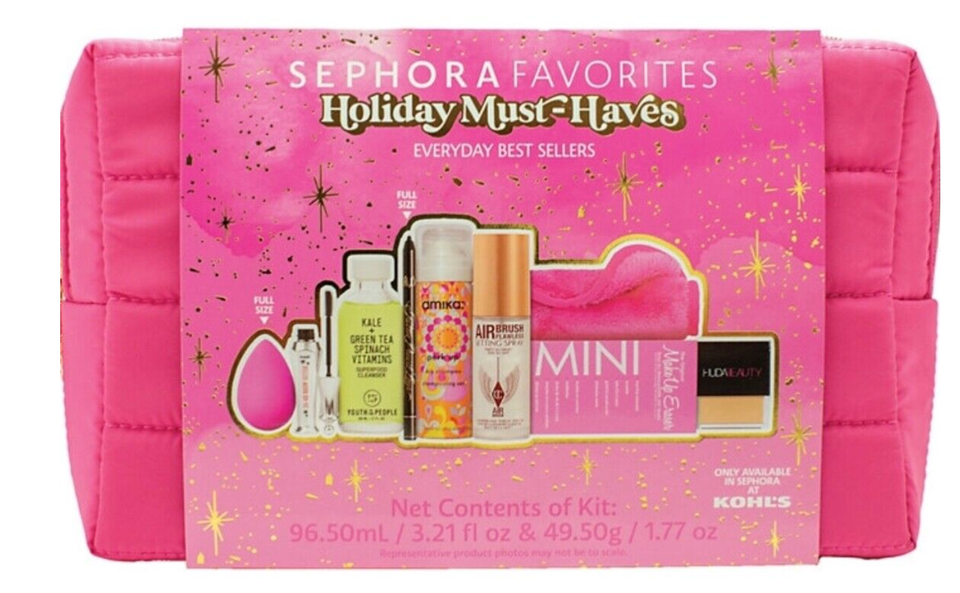 SEPHORA FAVORITES Holiday Must Haves 8 pc Gift Set in Barbie-Pink Pouch ...
