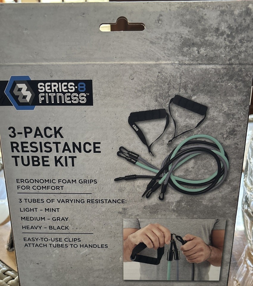 3 Pack Resistance Tube Kit for Core Fitness Exercise Upper & Lower Body ...