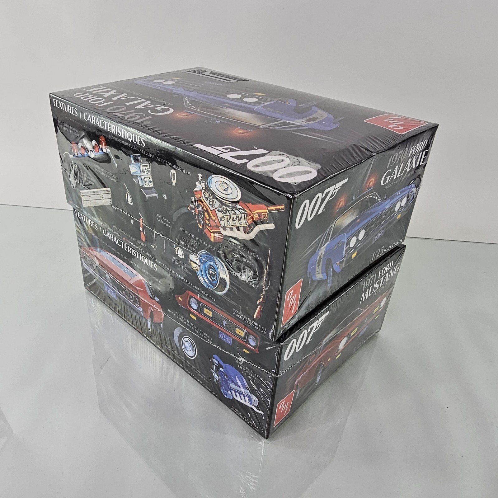 AMT 007 James Bond 1970 Ford Galaxie Police Car & Mustang SET 1:25 ...