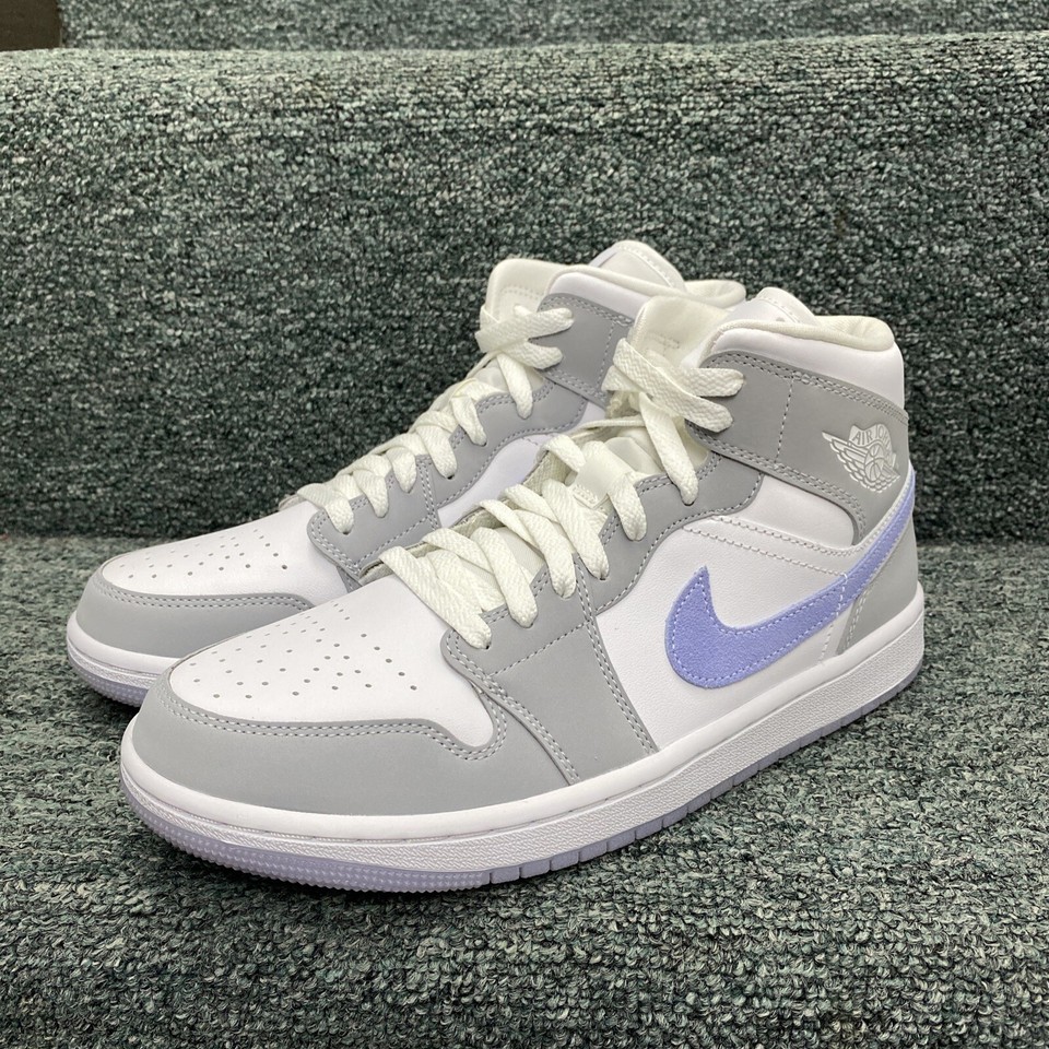 WMNS Nike Air Jordan 1 Mid White Wolf Grey Blue BQ6472-105 Size 9.5 | eBay