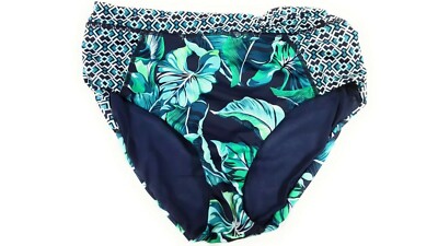 Tommy Bahama Active Palms Twist Band High Waisted Bottom Mare Navy ...