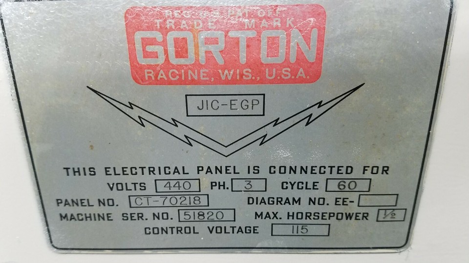 Gorton Large Pantograph Metal Engraving Machine with Many Brass Font ...