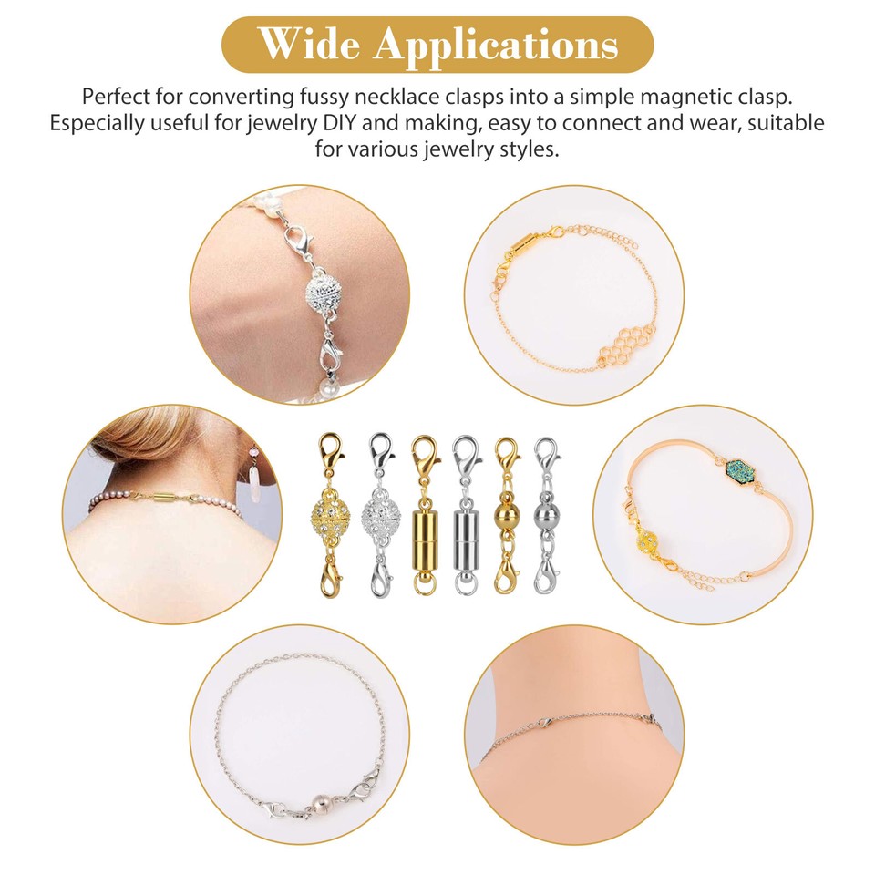 Strong Magnetic Lobster Claw Lock Clasps Connector Jewelry Bracelet ...