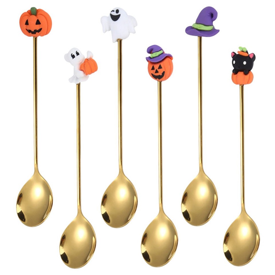 6 Pcs Halloween Kitchenware Stainless Steel Serving Spoons Small for ...