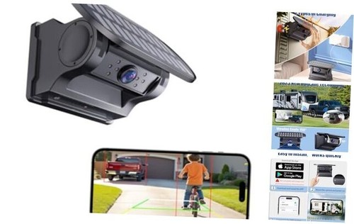 WiFi Magnetic Solar Wireless Backup Camera, 10000mAh Rechargeable 1080P ...