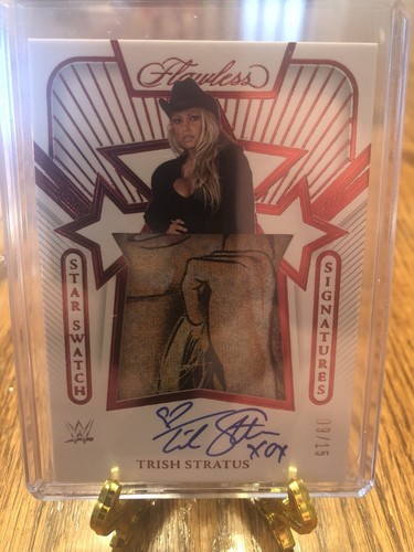 2024 WWE Panini Flawless TRISH STRATUS Star Swatch Signatures Auto /15 ...