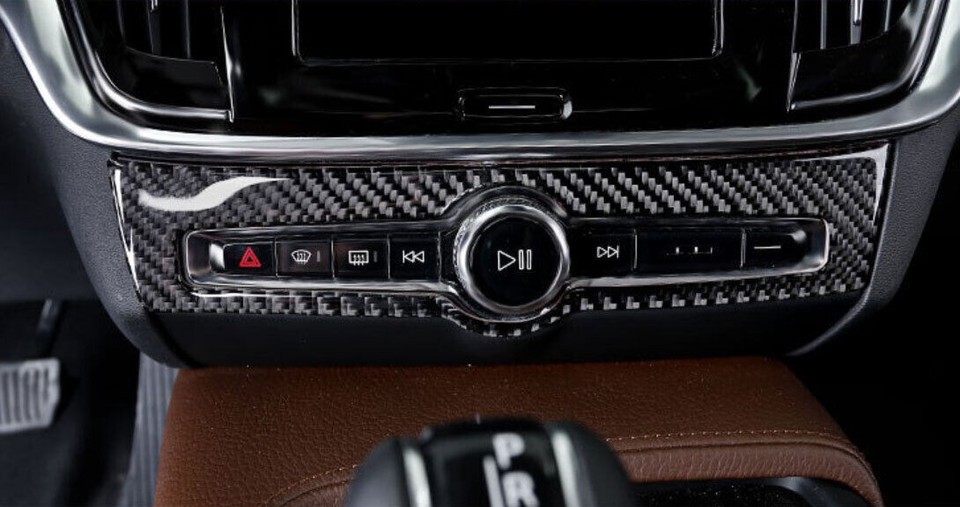 Carbon Fiber Volume Switch Button Panel Cover Trim For Volvo S90 2017 ...