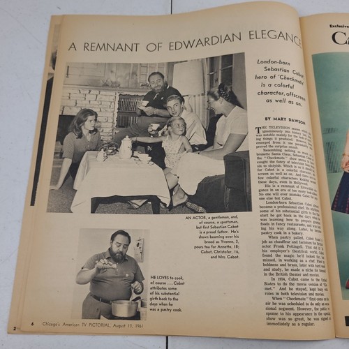 Chicago Sunday Tribune American TV Pictorial August 13 1961 Anne Baxter ...