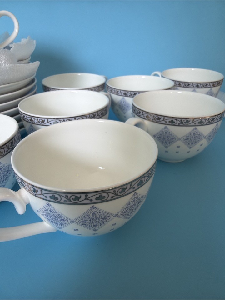 Set Of 10 Villeroy & Boch Azurea Chateau Collection Cup Saucer Mint | eBay