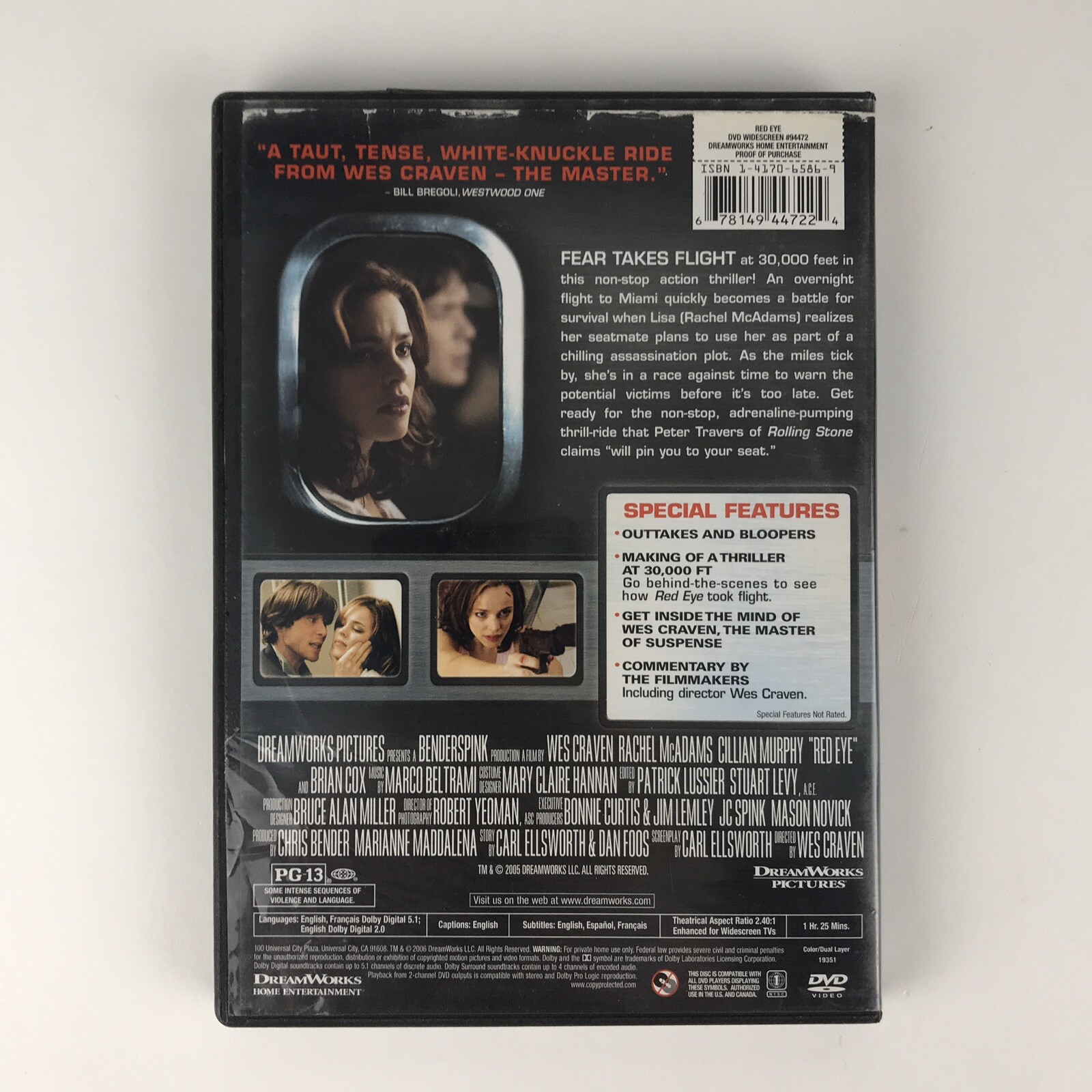 Red Eye DVD Widescreen Edition Free Shipping 678149447224| eBay