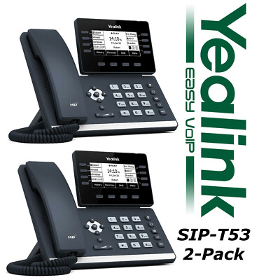 2 Yealink SIP-T53 Dual Port Gigabit Ethernet Prime Business Phone HD ...