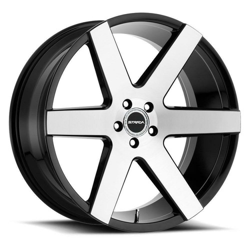 20 inch 20x8.5 Strada CODA BLACK MACHINED wheels rims 5x4.5 5x114.3 +35 ...