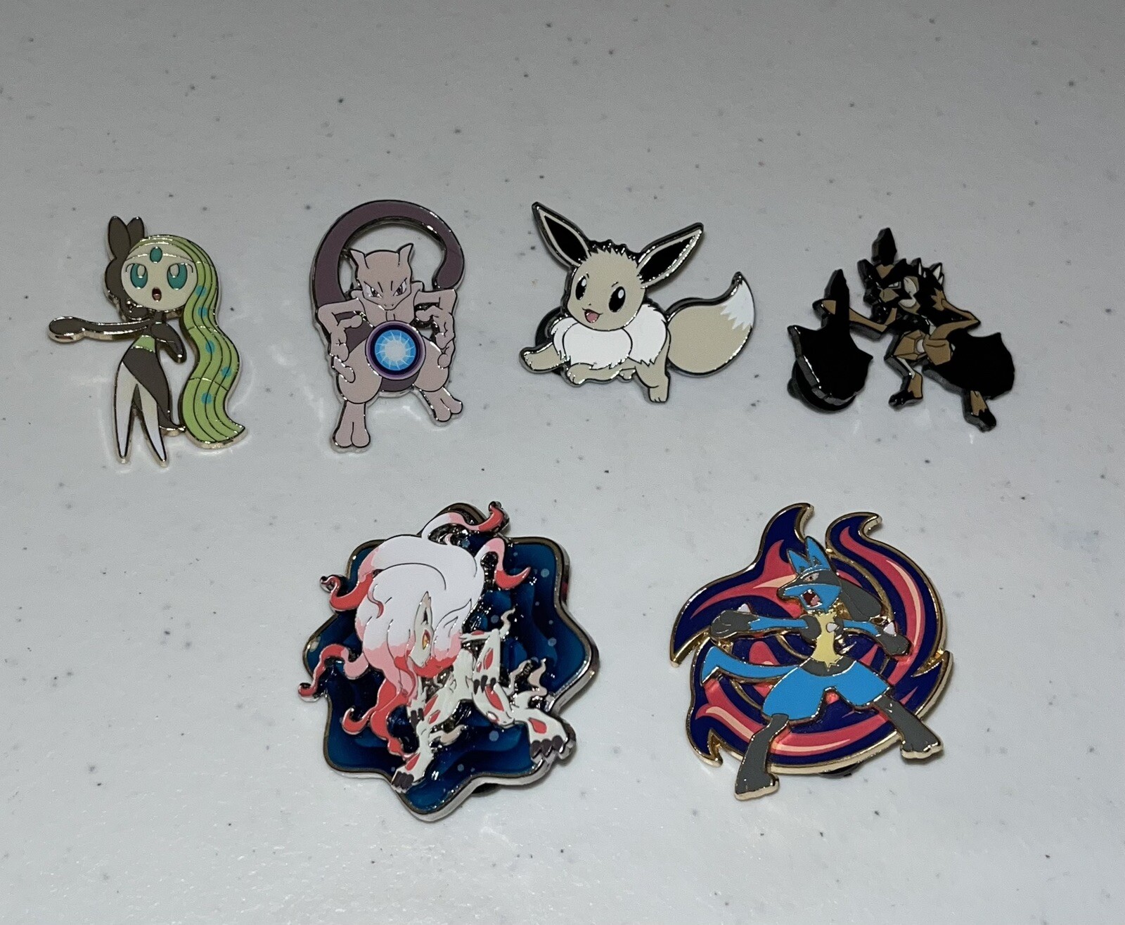 Pokemon Official TCG Enamel Pin Lot (6) MewTwo, Eevee, Lucario ++ | eBay