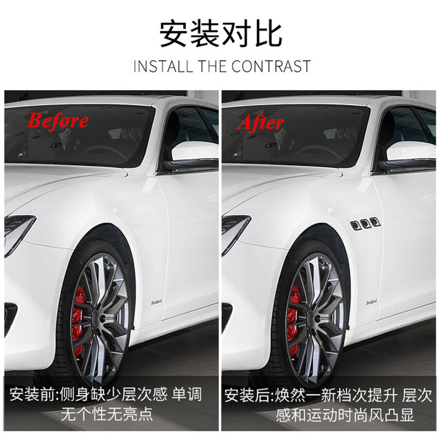 Car Fender Side Hood Decor Air Flow Fake Vent 3D Sticker Trim ...