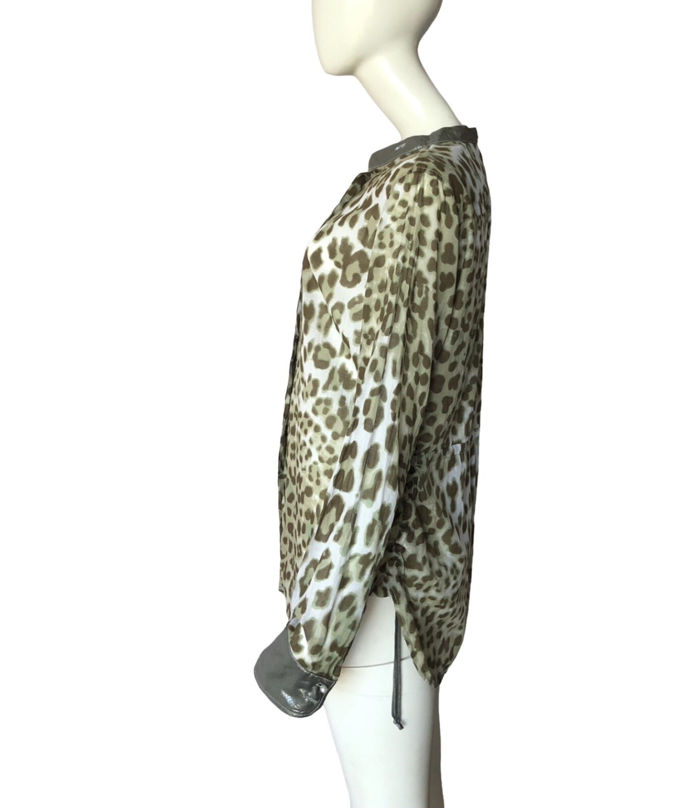 MAX VOLMARY Green Animal Print Cotton Lightweight Lon… - Gem