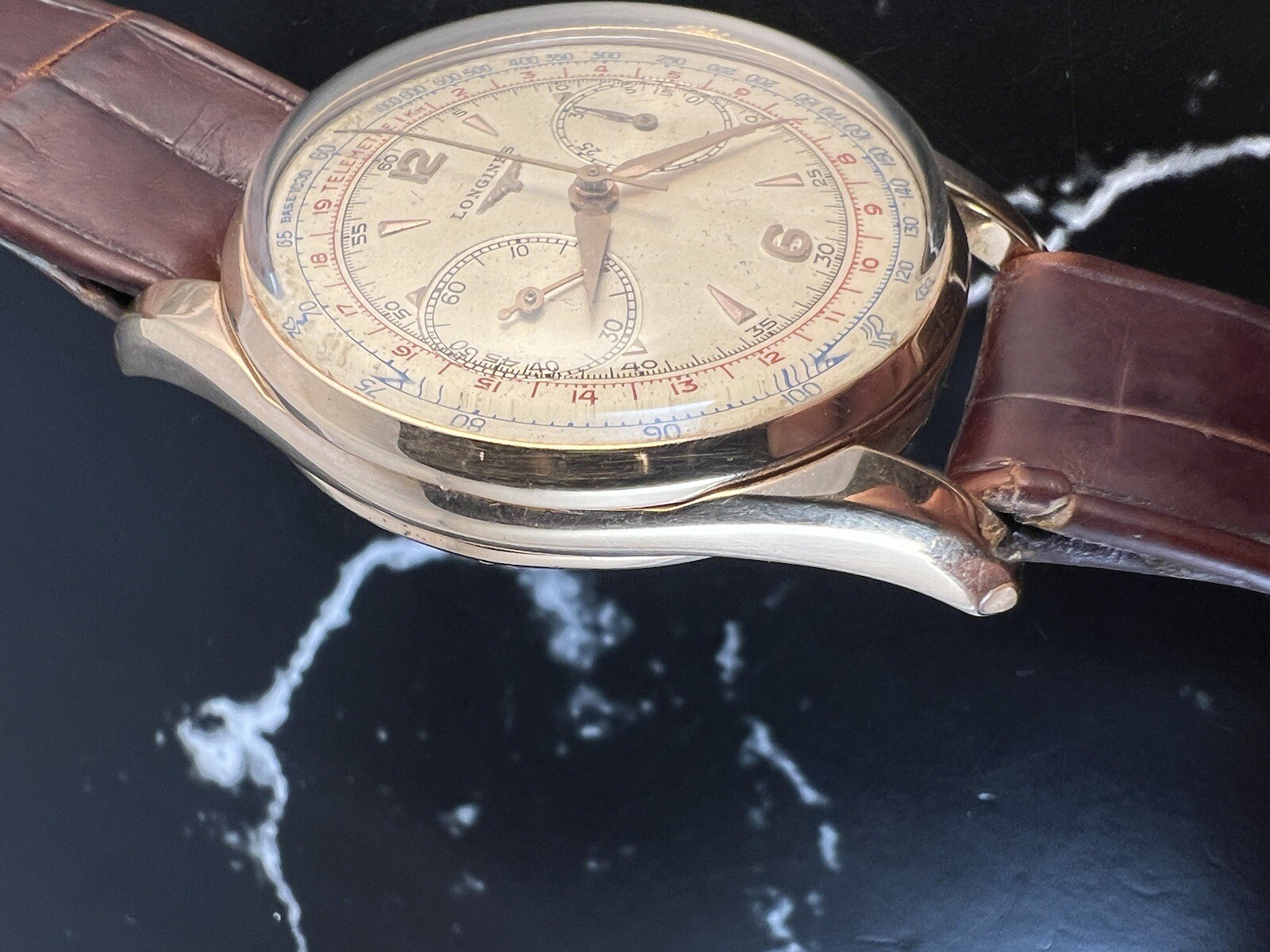 Longines Chronograph 30 Ch Ref.6595 Case 37 Mm Rose Gold 18 Kt Original ...