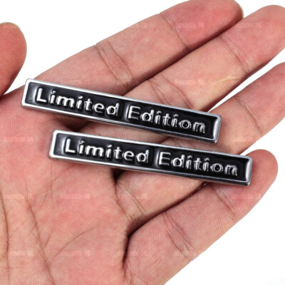 2pcs 3D Metal Chrome Car Badge Emblem Decal Sticker Limited Edition ...