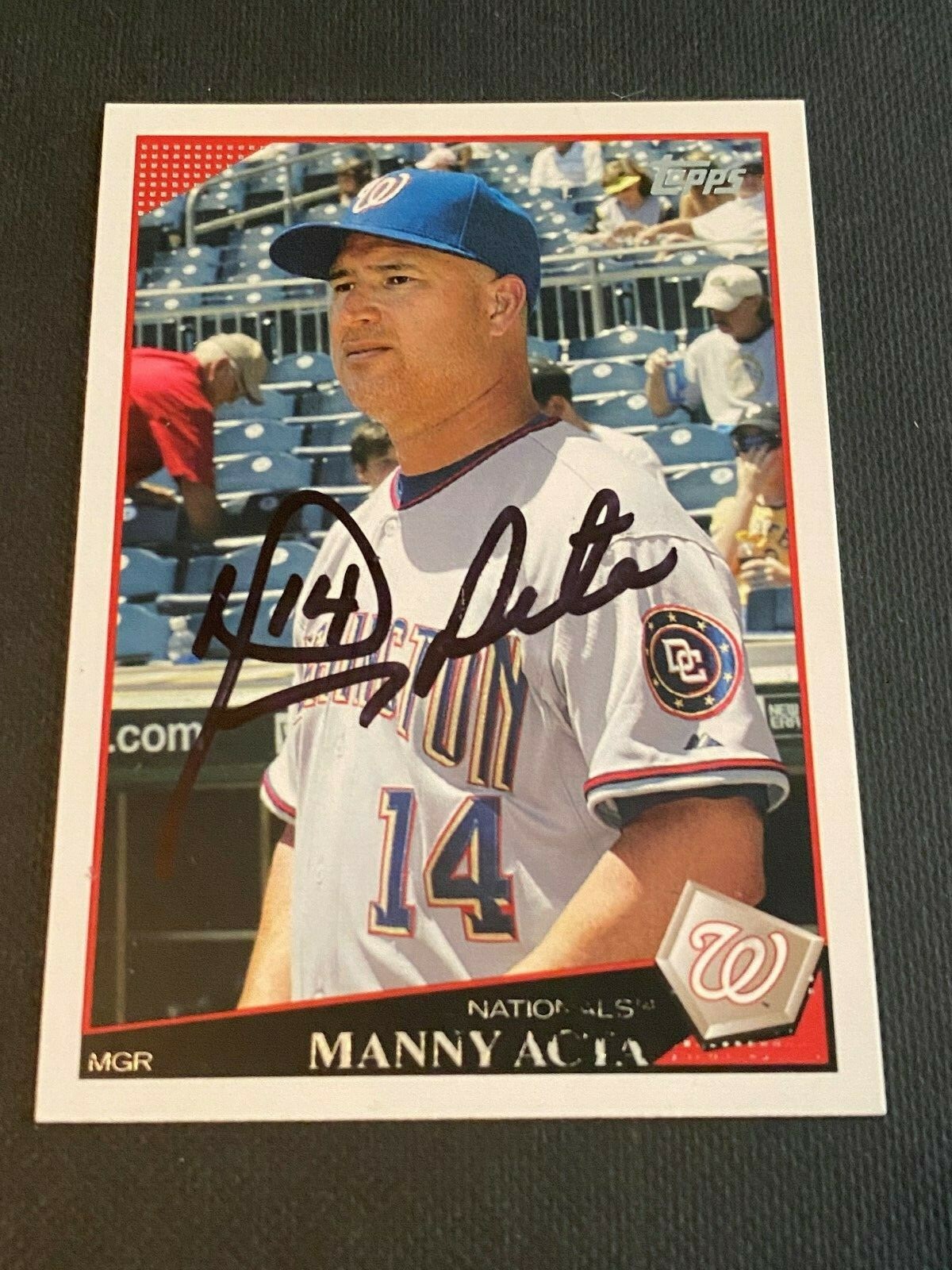 Manny Acta Signed 2009 Topps Card #318 Auto Washington Nationals ...