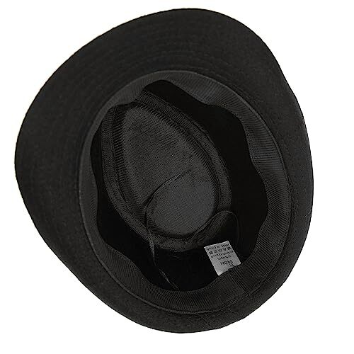 Mens 1920s Gatsby Felt Fedora Hat 20s Black Medium Standard Wrinkle ...