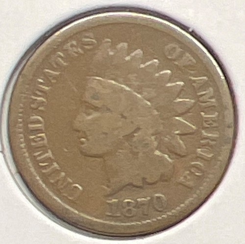 1870 INDIAN HEAD CENT GRADES GOOD+.FULL RIMS..ACTUAL COIN #C12956 | eBay