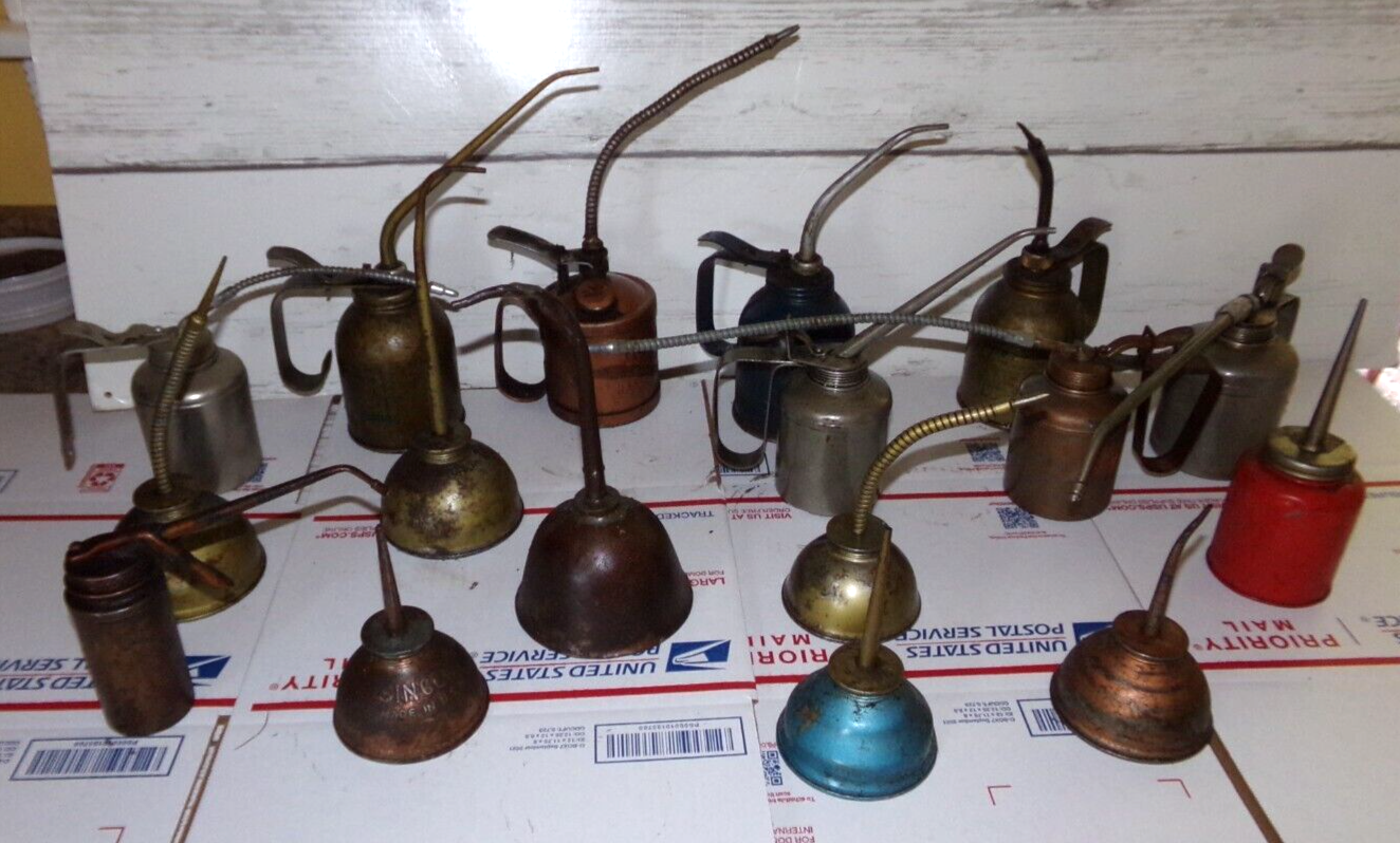 Lot of Vintage Oilers Oil Cans Hand Pump Trigger | eBay