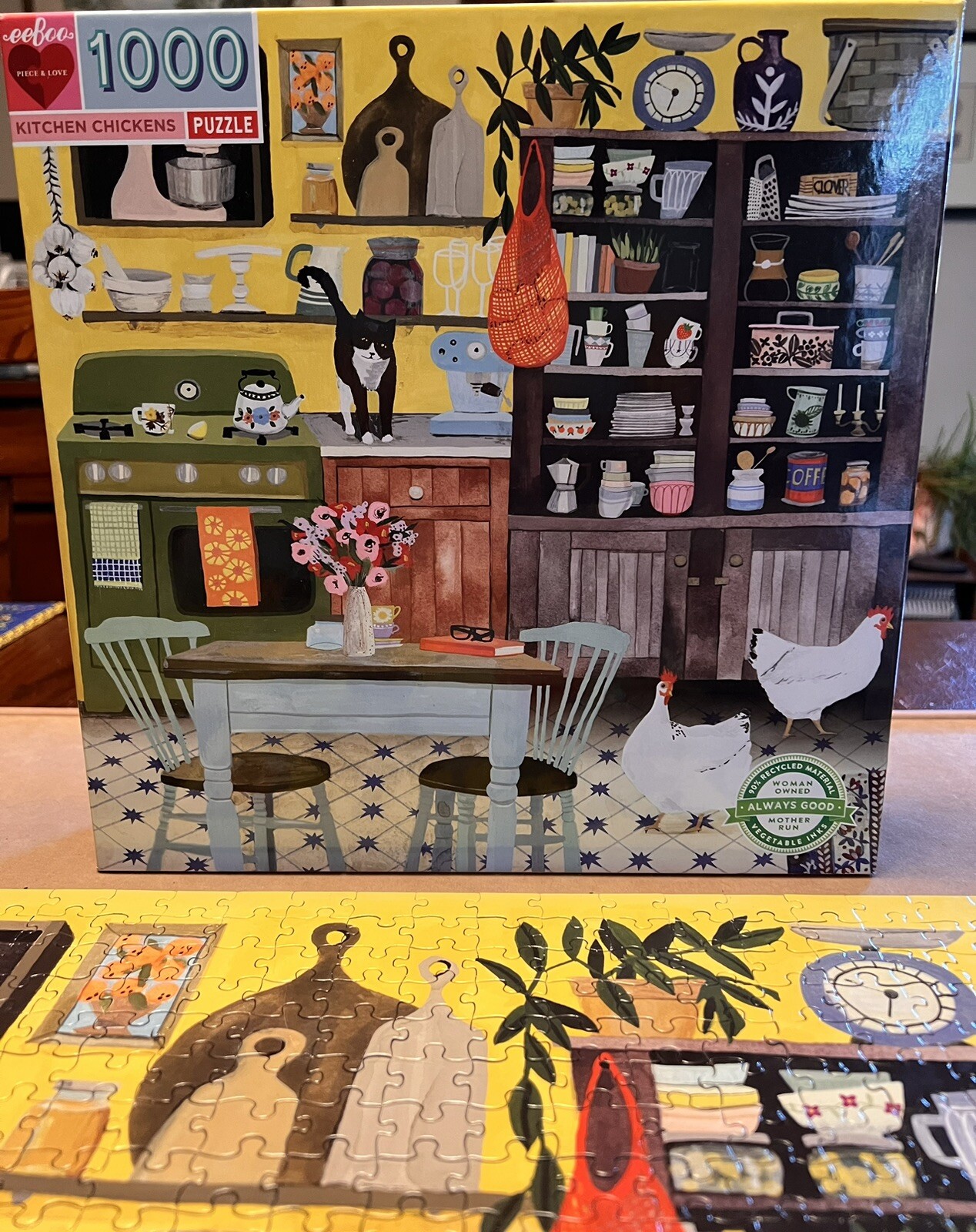 eeBoo: Kitchen chickens 1000 Piece Square Puzzle Guaranteed Complete | eBay