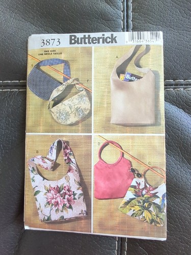 Butterick Sewing Pattern 3873 Fashion Handbags Purse Bag Uncut Lined ...