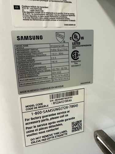 Samsung RF22A4121SR 30 Inch Smart French Door Refrigerator with 22 Cu ...