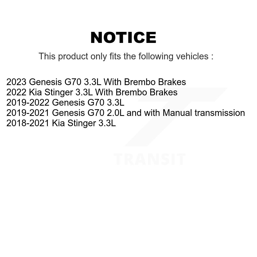 Coated Disc Brake Rotors Front Pair For Genesis G70 Kia Stinger | eBay