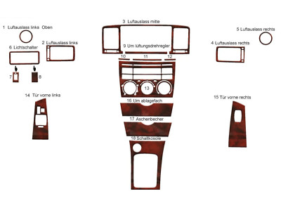 Wood Look Dash Trim Kit for 2002-2004 Toyota Corolla Auto Interior ...