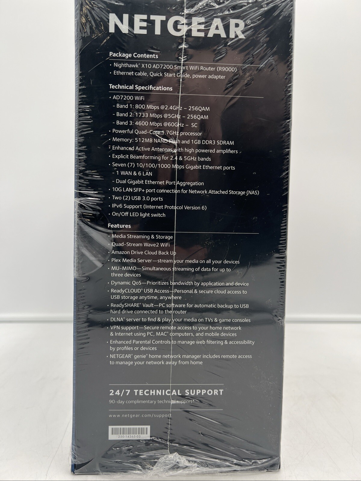 NETGEAR Nighthawk X10 7200 Mbps 7 Port Wireless AD Router (R9000-100NAS ...