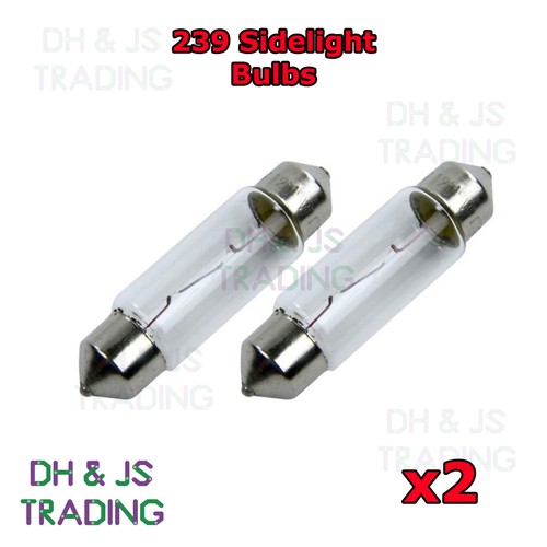 2 x 239 Festoon Bulb 12v 5w (11 x 38mm) S8.5D Interior Light Number ...
