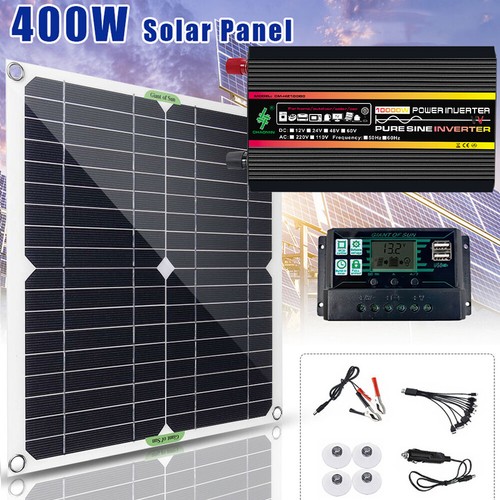 Complete Solar Panel Kit Solar Power 100A Generator 10000W Pure Sine ...
