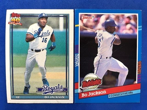 MLB - Bo Jackson 1991 Topps 40th Anniv & 1991 Donruss Highlights ...
