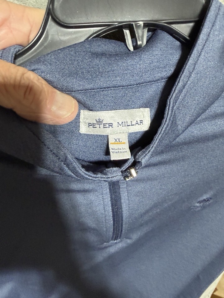 Peter Millar Perth Performance Quarter-Zip Mens XL Blue Mock Neck ...