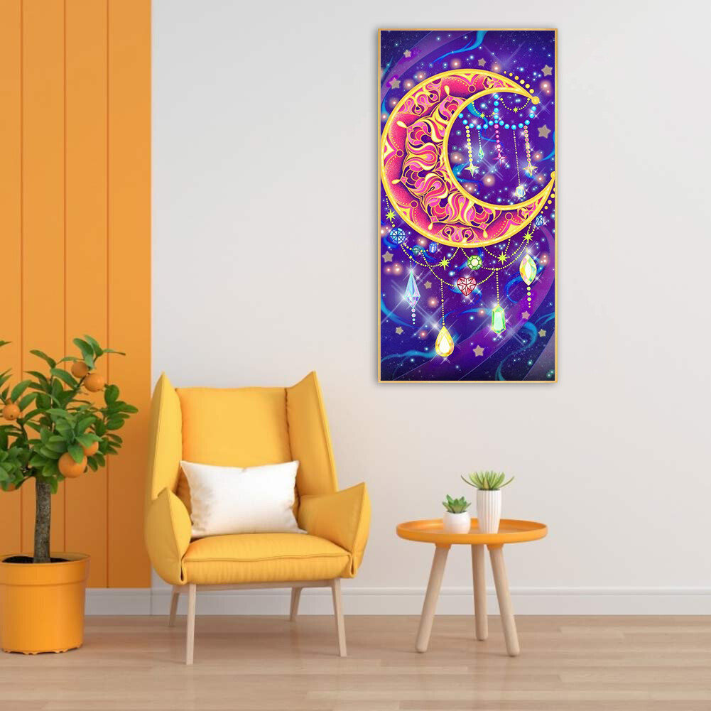 Handmade DIY Full Round Drill Diamond Painting 5D Moon Poster Kit ...