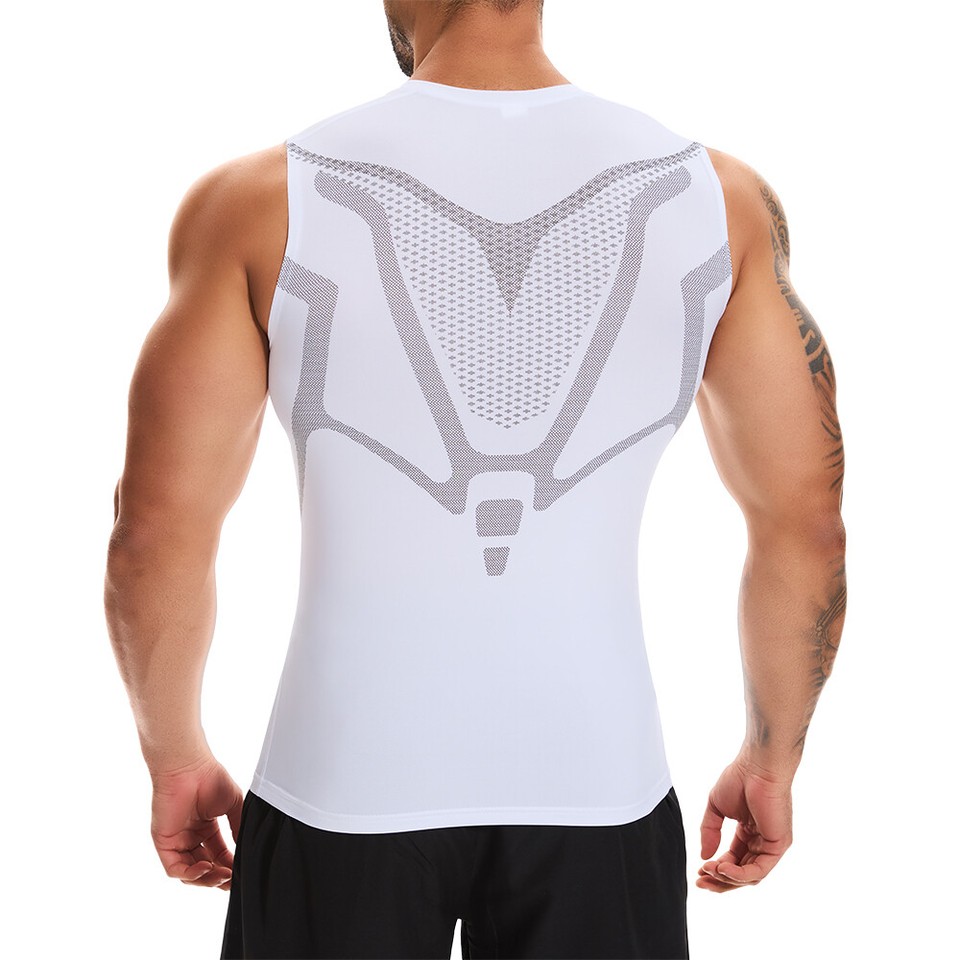 Men Sport Tight Tank Top Base Layer Ionic Shaping Vest Compression ...