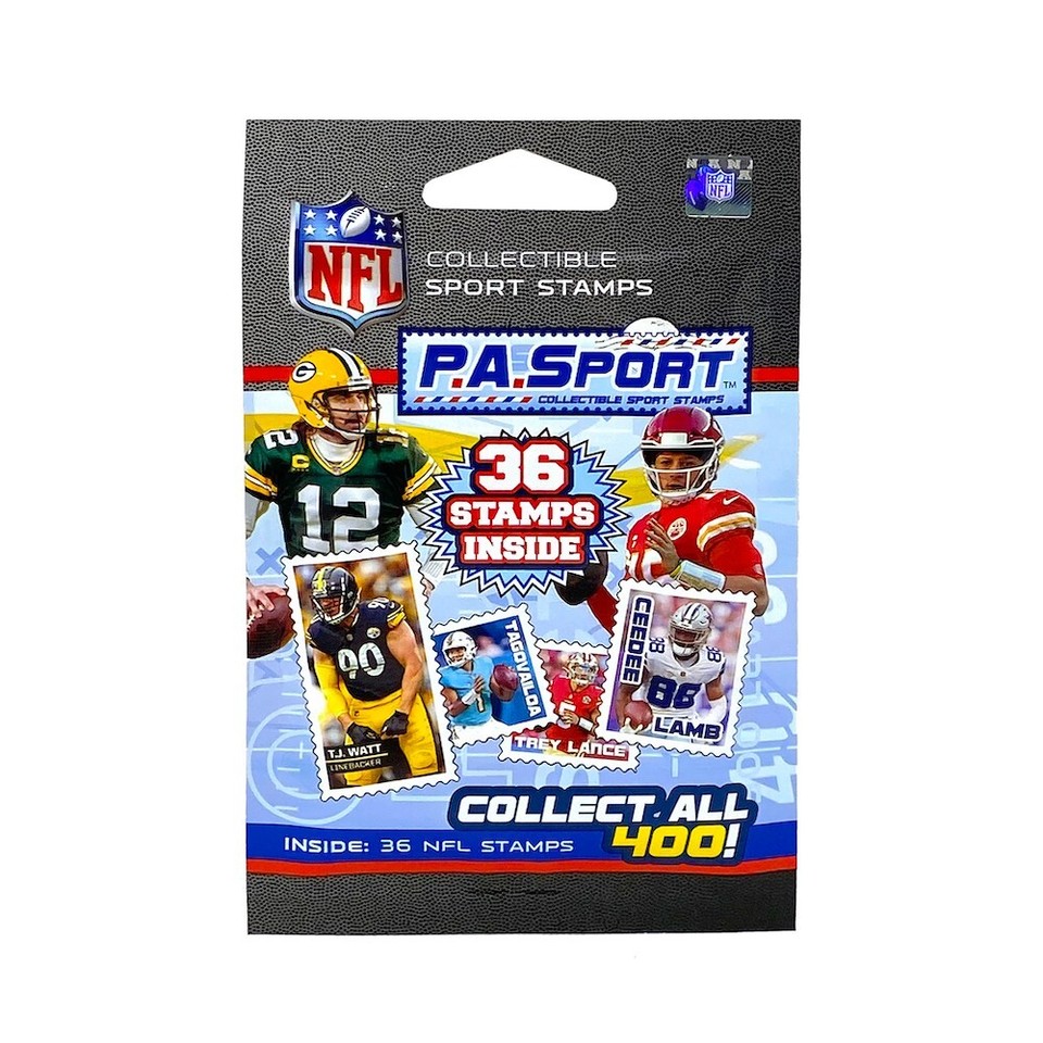 P. A. Sport Stamps Collection NFL 4 Blind Packs of 36 Stamps +1 = 148 ...