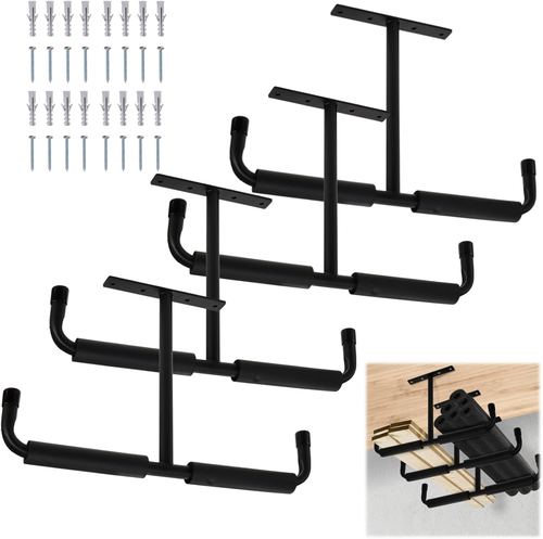 4 Pack Overhead Garage Storage Hooks, 17" Heavy Duty Ceiling Mount ...